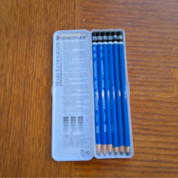 Art | Staedtler Mars Lumograph Black Pencils 8b 7b 6b 4b 2b Hb Tin Of 6 Opened | Poshmark